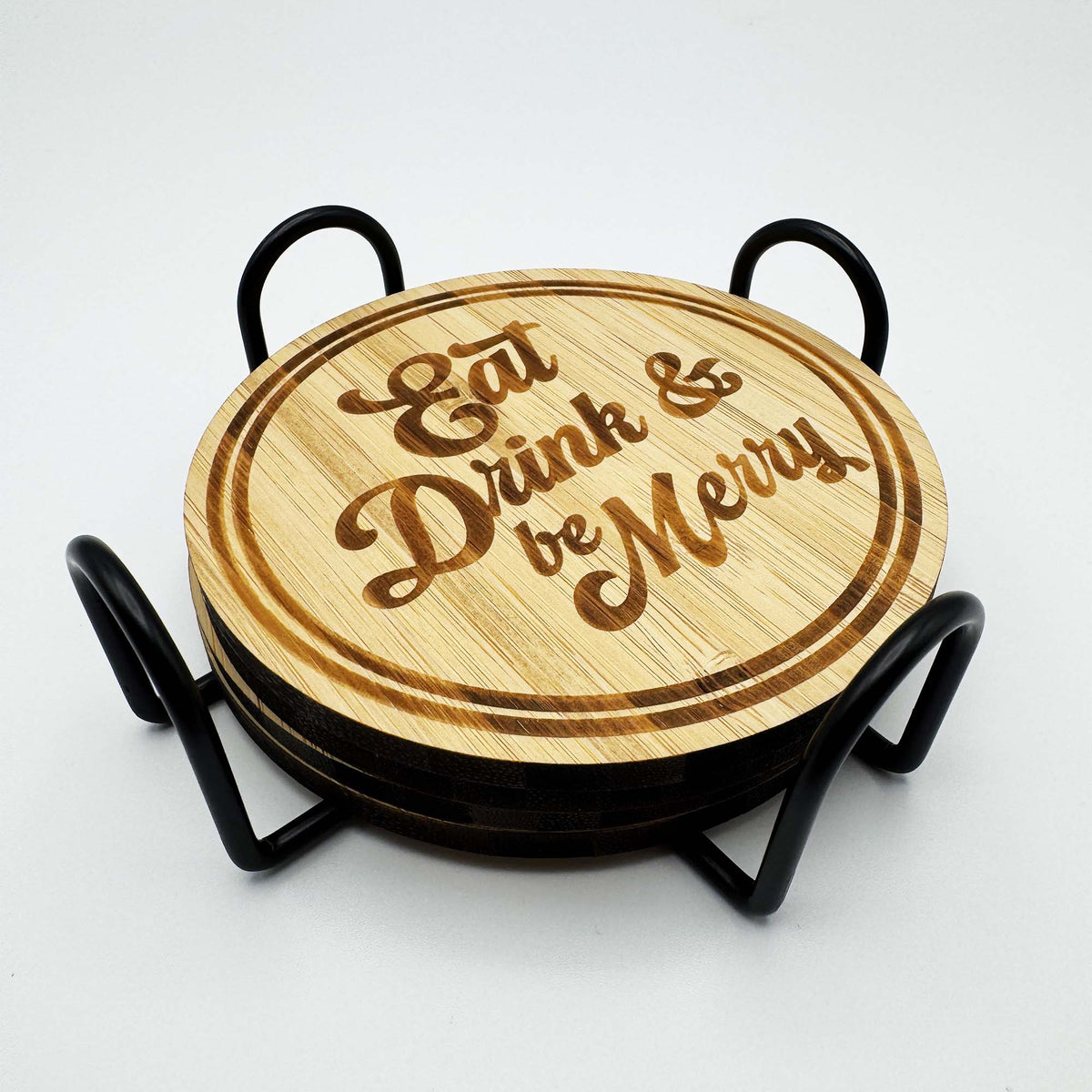 Bamboo Coaster Set with Holder – Gorge Crew